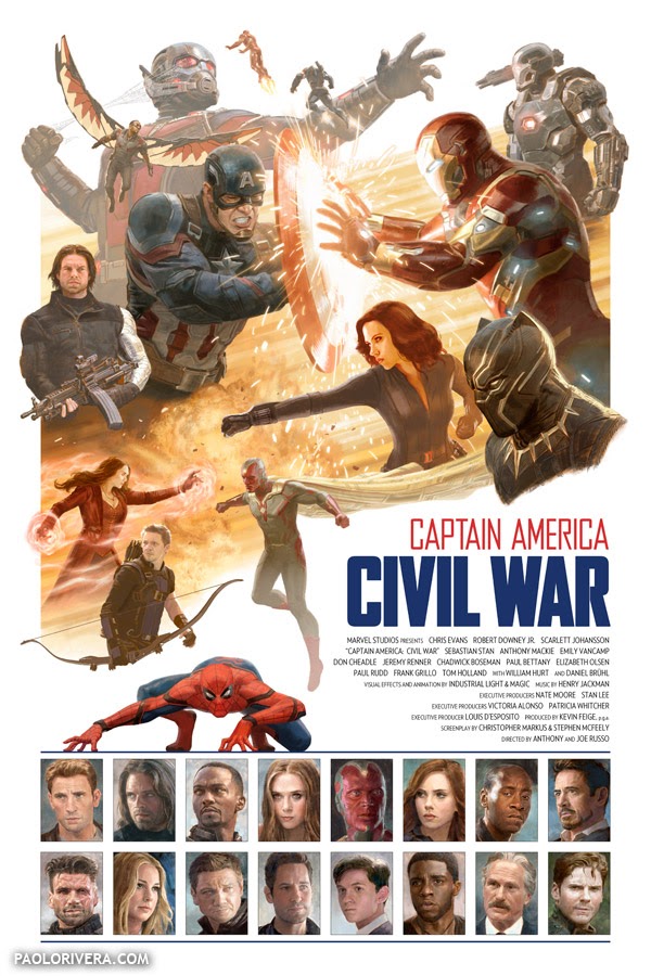 Captain America Civil War Poster for Cast and Crew