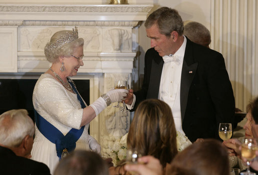 Queen Elizabeth II and President George W. Bush