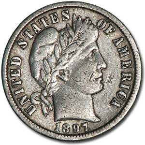 1897-O Barber Dime