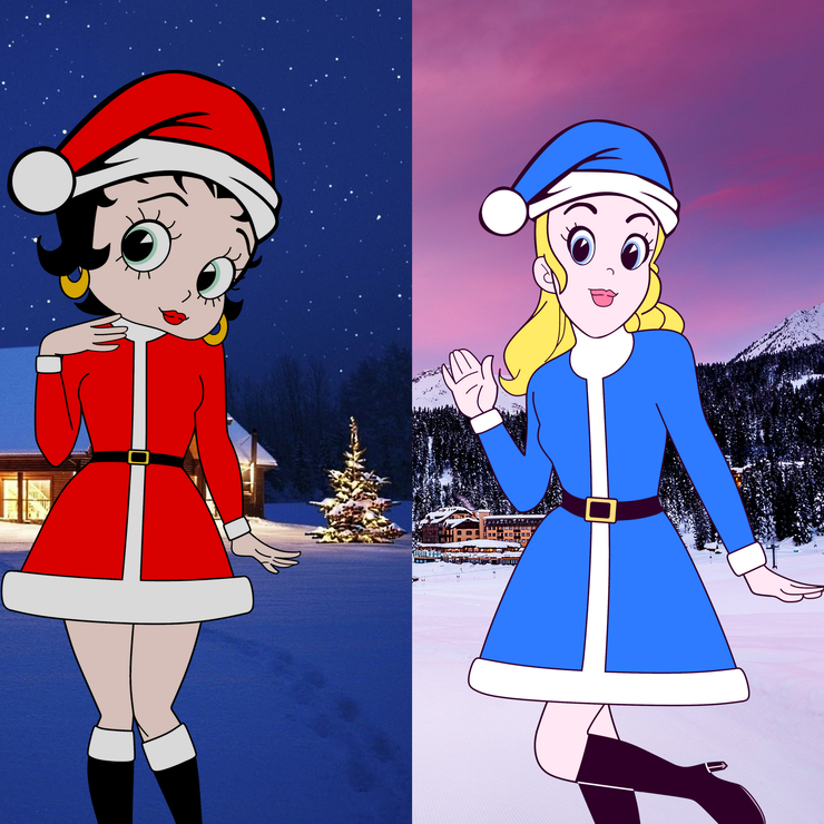 Betty & Sally as the Secret Santas
