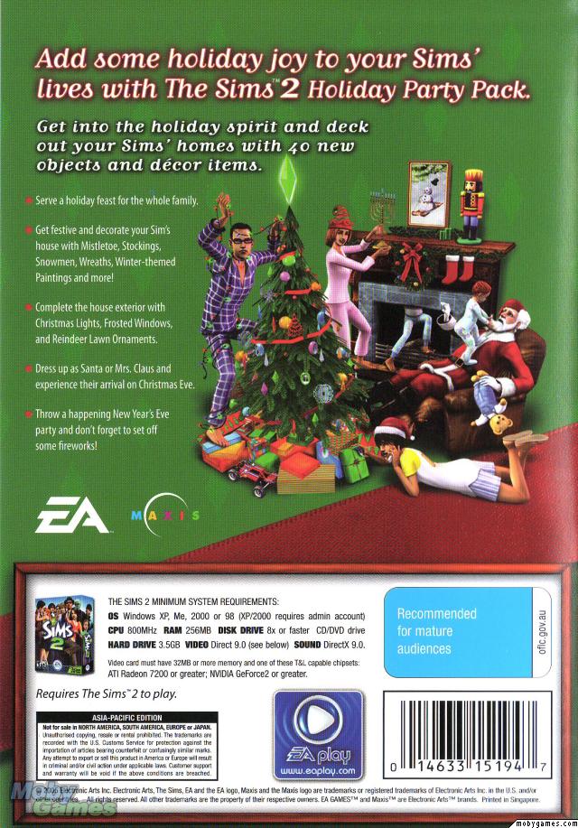 The Sims 2: Holiday (Christmas) Party Pack (Add-On) image