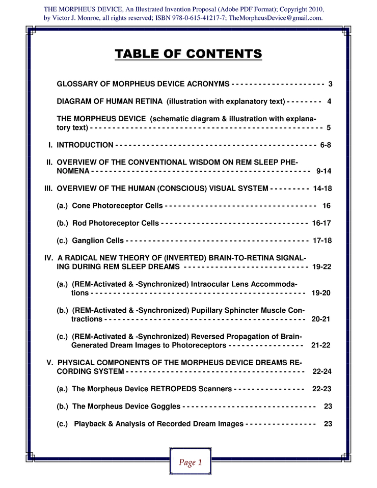 (Pg. 1 of 37) DREAM RECORDING INVENTION