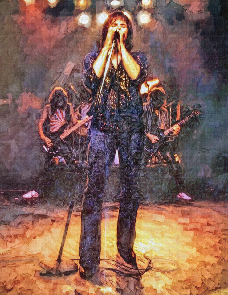 Jimi With Cobra Mixed Media Art