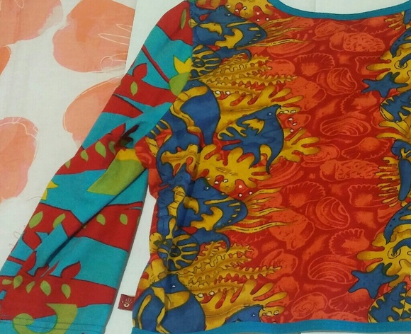 Mudd Brand Vintage 90's Colorful Abstract Crop Top picture