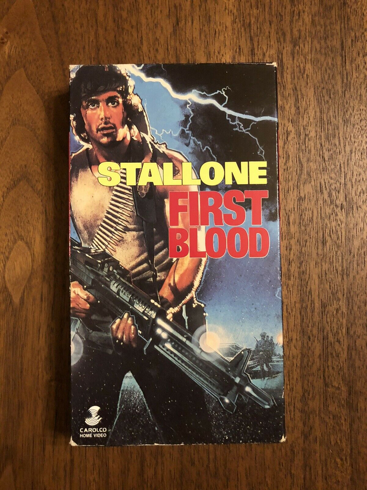 RARE OOP RAMBO FIRST BLOOD VHS VIDEO TAPE SYLVESTER STALLONE CAROLCO ...
