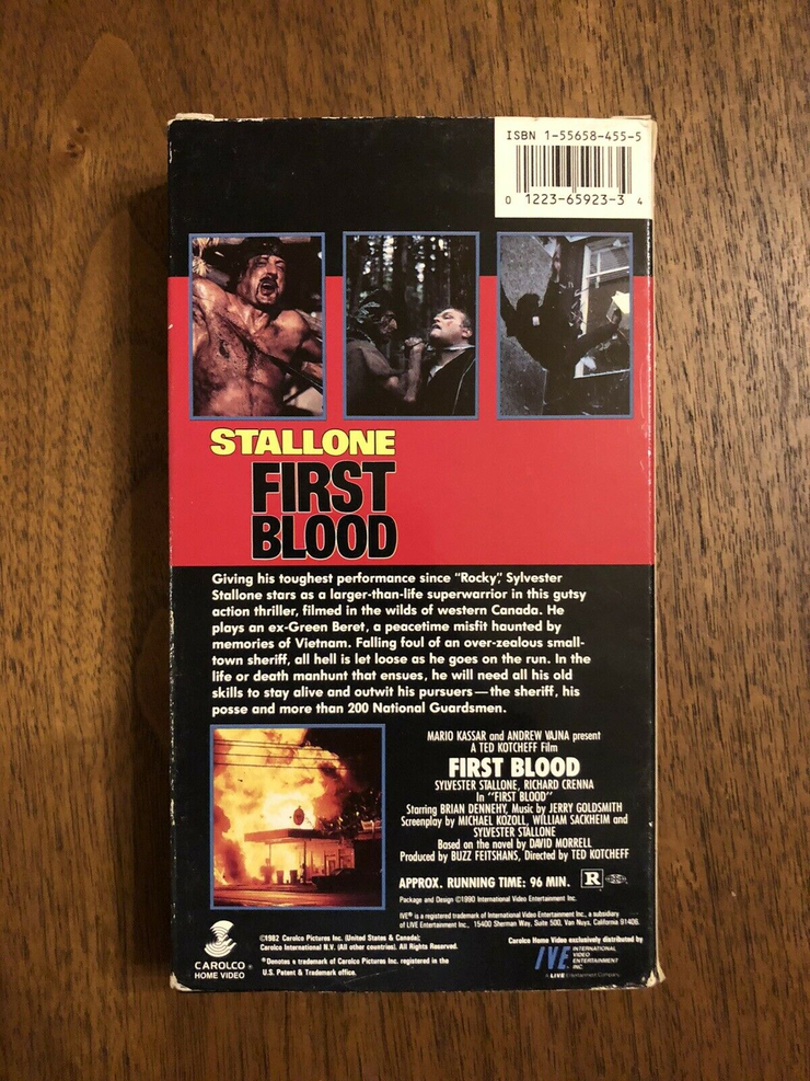 Picture of RARE OOP RAMBO FIRST BLOOD VHS VIDEO TAPE SYLVESTER STALLONE ...