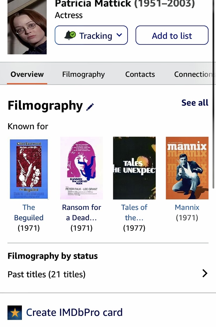 Numbers up this week IMDB (IMDB Pro)