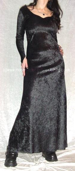 Black double split long dress