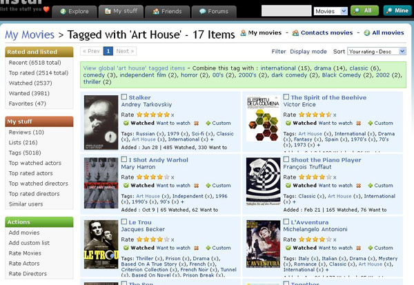 Listal - List the stuff you love! Movies, TV, music, games and books