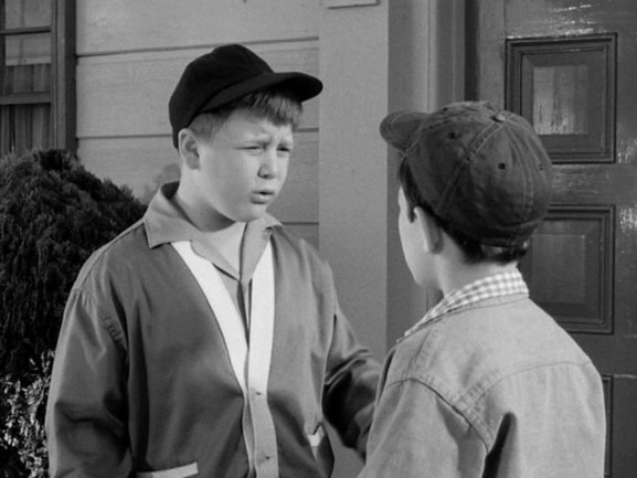 Rusty Stevens hugs Jerry Mathers telling him eithe