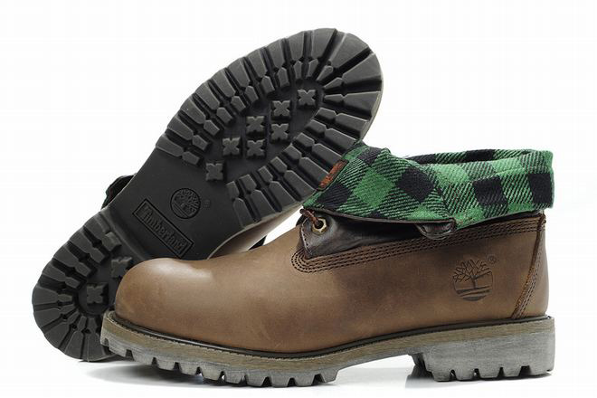 Picture of Mens Timberland Roll Top Boots Tan Green