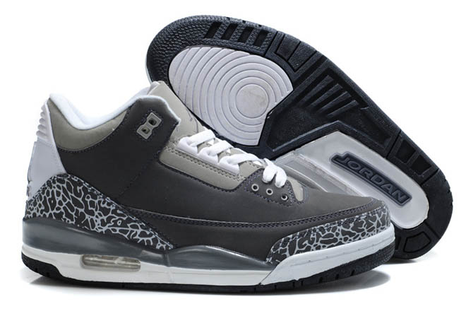 Picture of Mens Retro Jordan 3 Shoes Featured Color Grey Cement/Light ...