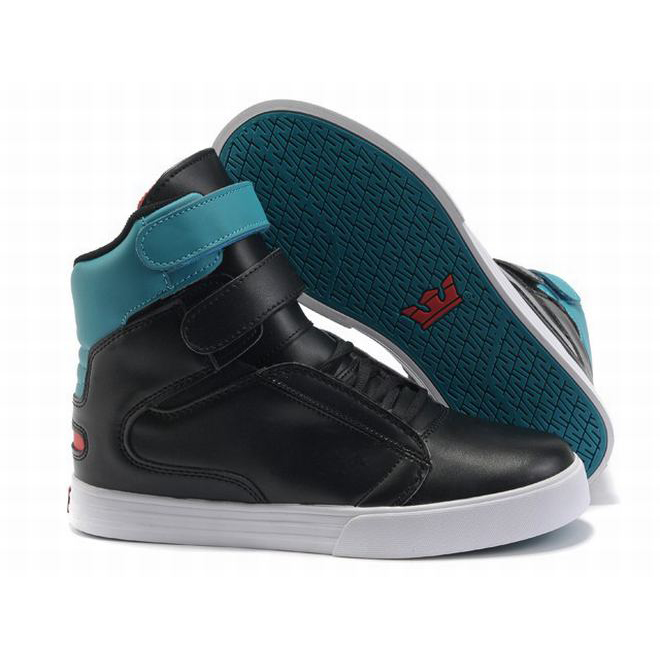 Picture of High Top Supras Tk Society Black White/Aqua Men Skate Footwear