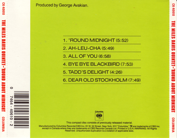 Picture of 'Round About Midnight