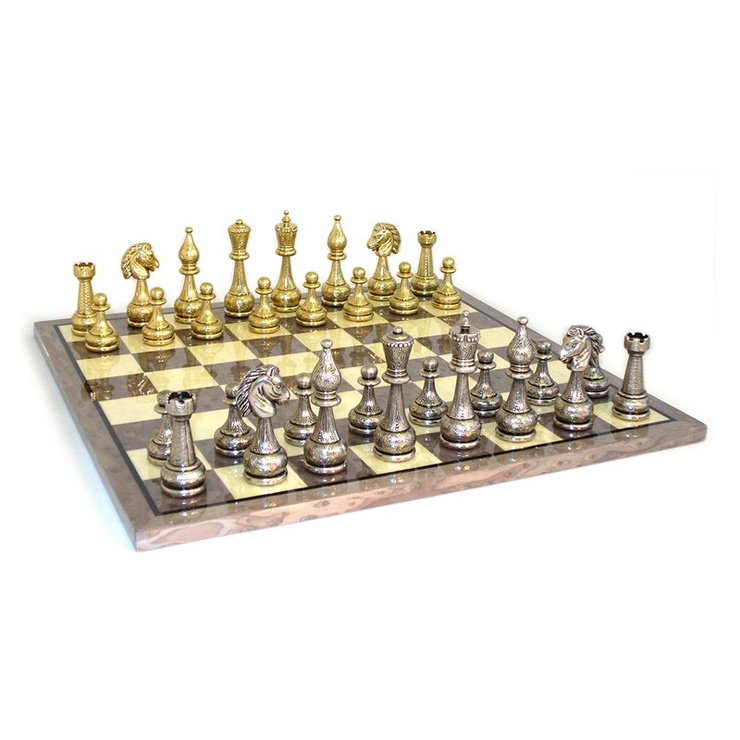 Large Metal Staunton Chess Set