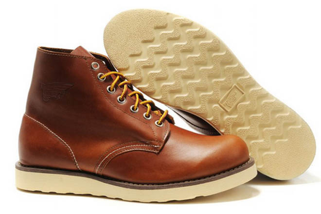 Mens Red Wing 6 Inch 8181 Round Boots Brown Leather picture