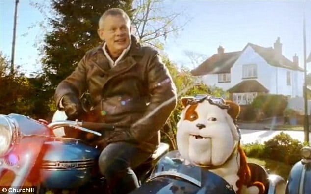 Martin Clunes & Churchill Bulldog