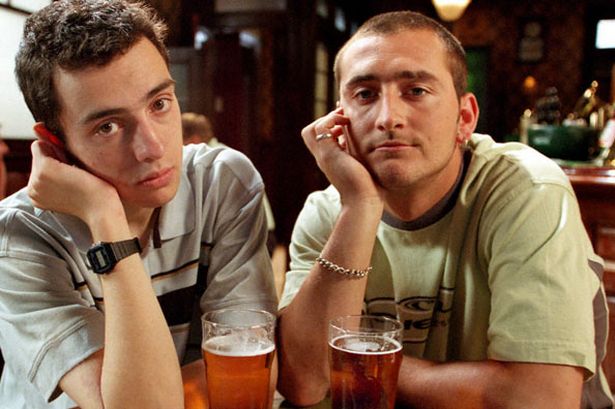 Picture of Two Pints of Lager and a Packet of Crisps